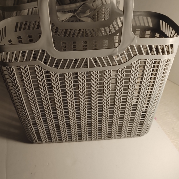 Storage & Organization | 3 New Grey Plastic Totes With Handles 12 Inch ...